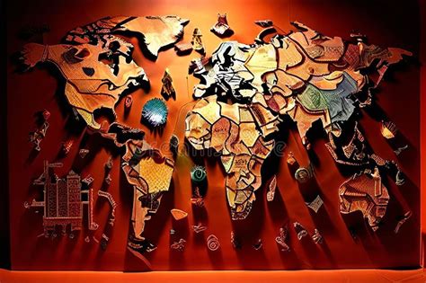 Shadow Mosaic Creating A Mosaic Using Shadows Cast By Various Ob Stock Illustration