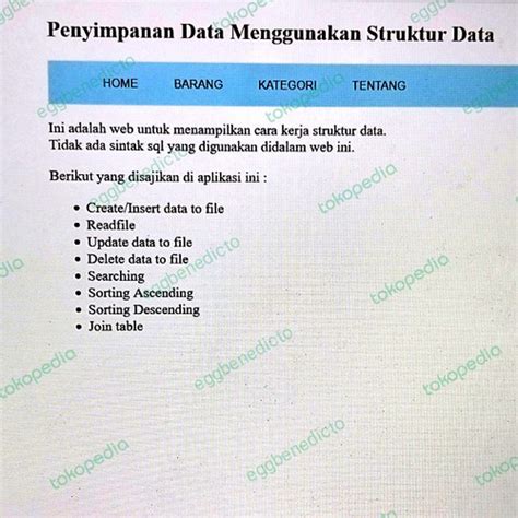 jual aplikasi crud berbasis web struktur data no mysql kota