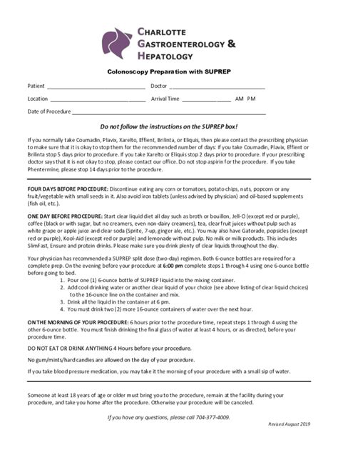 Fillable Online Colonoscopy Instructions With Suprep One Day Preparation Duke Health Fax Email