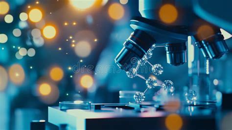 Close Up Of Molecular Structure Under Microscope Stock Image Image Of