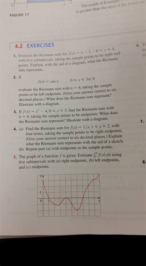 solved evaluate the riemann sum for f x x 1 6 x 4