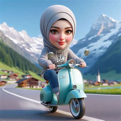 Pin oleh Amazing Picture Lily di karikatur 3D di 2024 | Karikatur, Potret keluarga, Gadis berjilbab