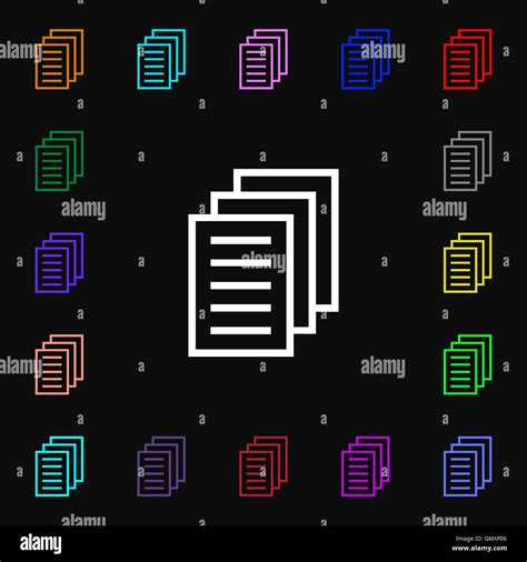 Copy File Duplicate Document Icon Sign Lots Of Colorful Symbols For Your Design Vector Stock