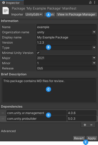 Package Manifest 窗口 Unity 手册 Package Manifest 窗口 Unity 手册