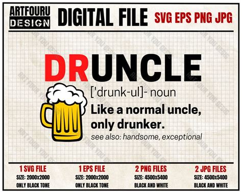 Druncle Svg Uncle Svg Drunkle Svg Drunkle Definition Funny Drinking