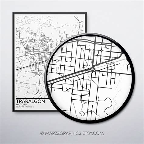 Traralgon Map Poster Print Wall Art Victoria T Printable Etsy
