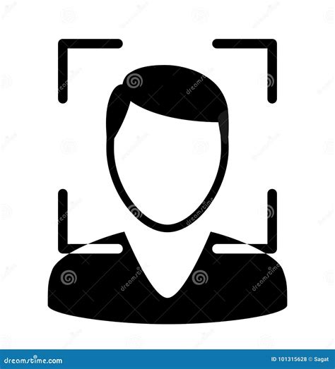 Biometrical Identification Face Recognition Simple Icon Stock Vector Illustration Of Human