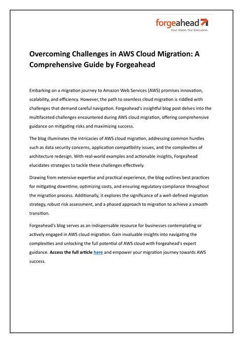 PPT Navigating Challenges In AWS Cloud Migration A Comprehensive Guide By Forgeahea