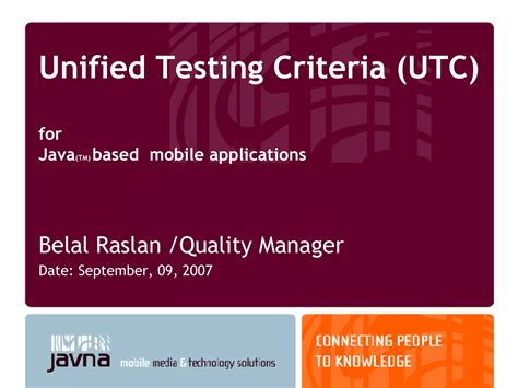 Unified Testing Criteria UTC PPT Computer Software And Applications Computing