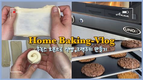 홈베이킹vlog 우녹스오븐 위즈웰43l식빵 만들기우유식빵 만들기 손반죽 하기손으로 글루텐 잡기크랙쿠키 만들기