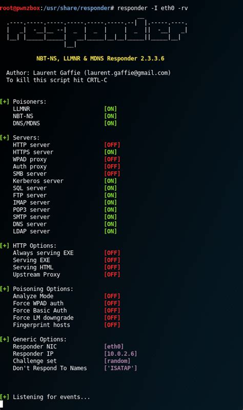Responder Kali Linux как пользоваться