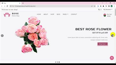 Responsive Flower Website Design Html Css Bootstrap Youtube