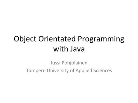Oops Concept In Java Object Oriented Programming In Java Pptx