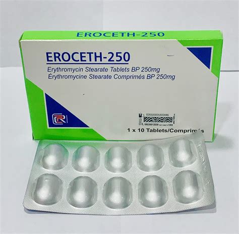 Eroceth 250mg Erythromycin X10 Medecify