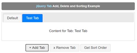 Dynamic Jquery Tabs Add Update Delete And Sorting