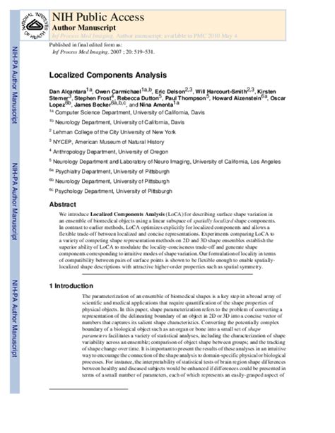 Localized Components Analysis