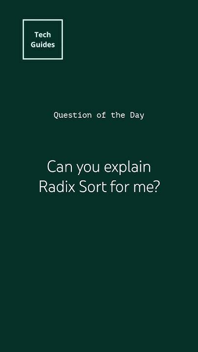 can you explain radix sort for me dsalgo shorts tutorial youtube