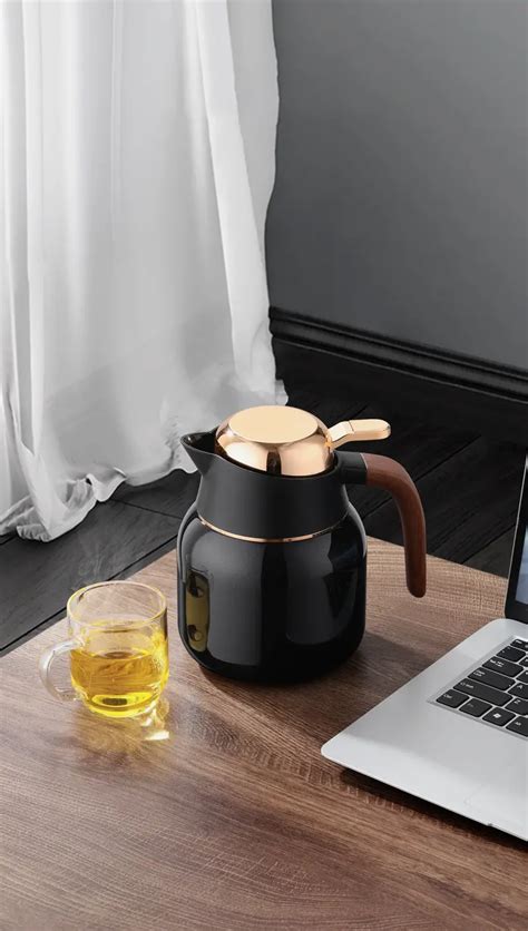 1pc 열 커피 물병 디스펜서 서양 열 커피 물병 세라믹 절연 차 주전자 휴대용 진공 절연 커피 주전자 사무실 거실 용