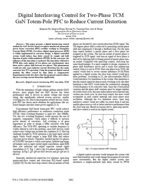 P Ecce 2019 Digital Interleaving Control For Two Phase Tcm Gan Totem Pole Pfc To Reduce
