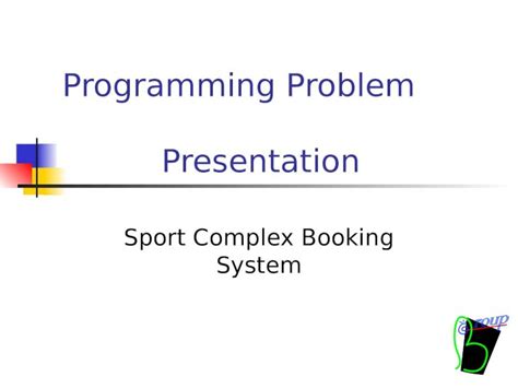 ppt programming problem presentation sport complex booking system