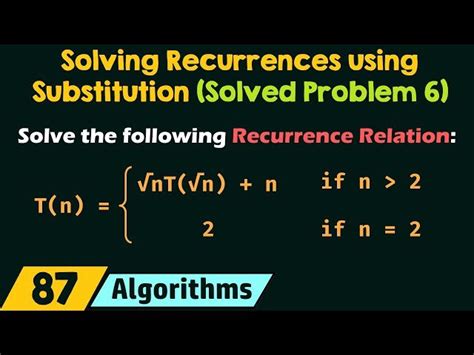 Free Video Solving Recurrences Using Substitution Method Problem From Neso Academy Class