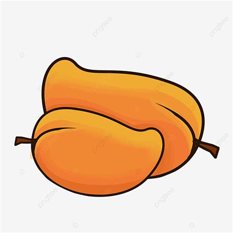 재미있는 망고 일러스트 만화 클립 아트 다크 오렌지 살구 망고 망고 흙 노란색 줄기와 잎 Png 일러스트 및 Psd 이미지 무료 다운로드 Pngtree
