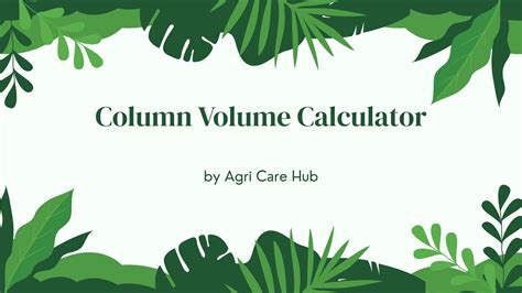 Column Volume Calculator Easy Accurate Tool