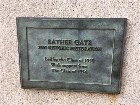 Read The Plaque Sather Gate