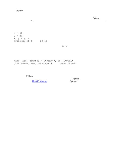 Python元组赋值 Pdf