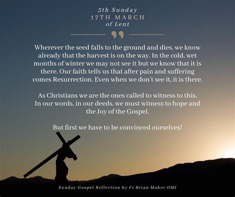 Gospel Reflection Sunday March 17th 2024 Fifth Sunday Of Lent Missionary Oblates Of Mary