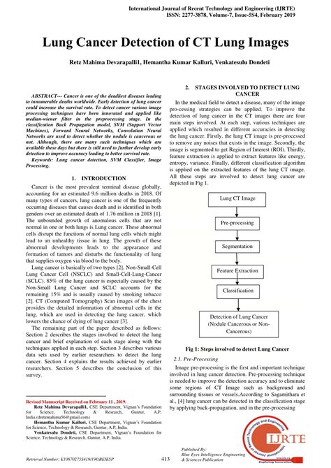 Pdf Lung Cancer Detection Of Ct Lung Images
