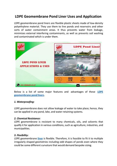 Ppt Ldpe Geomembrane Pond Liners Uses And Application Powerpoint Presentation Id 13835460