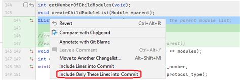 git integration is there a way commit single line of code from a