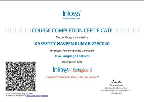 k naveen kumar on linkedin javaprogramming infosysspringboard