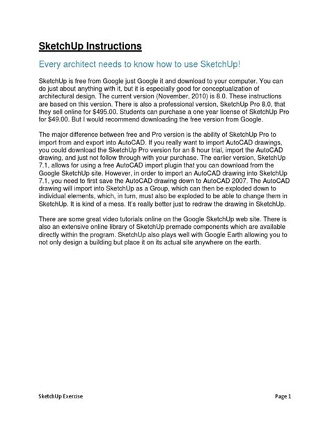 sketchup basics pdf pdf sketch up auto cad