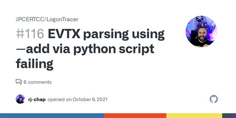 evtx parsing using add via python script failing · issue 116