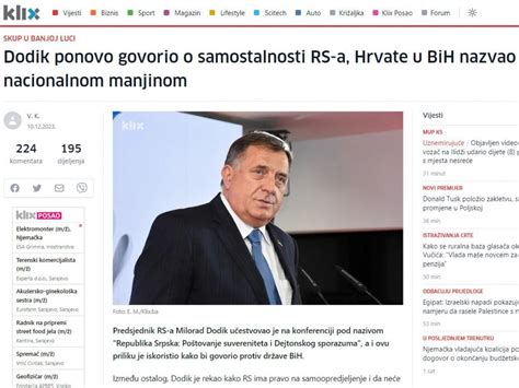 Сарајевско медијско манипулисање изјавама Шта је Додик заиста рекао о статусу Хрвата у БиХ