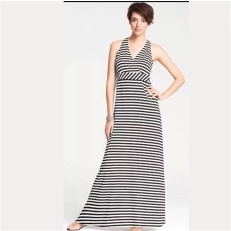 Ann Taylor Dresses New Ann Taylor Striped Maxi Dress Jersey Knit