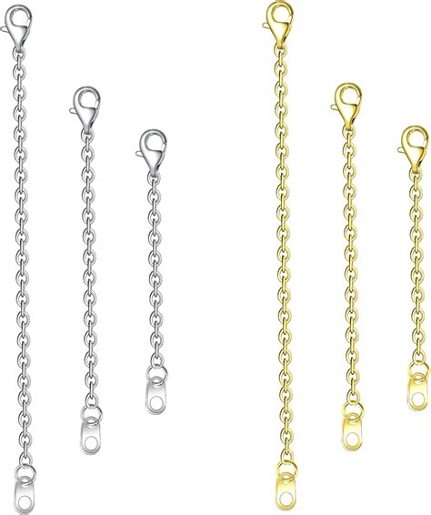 Necklace Extender6 Pcs Silver And Gold Chain Extenders Jewelry Extenders With