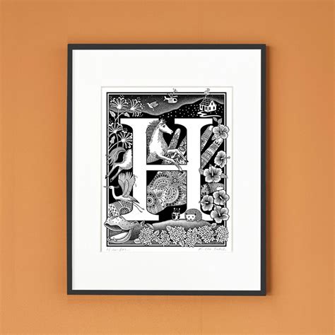 Letter H Monogram Etsy