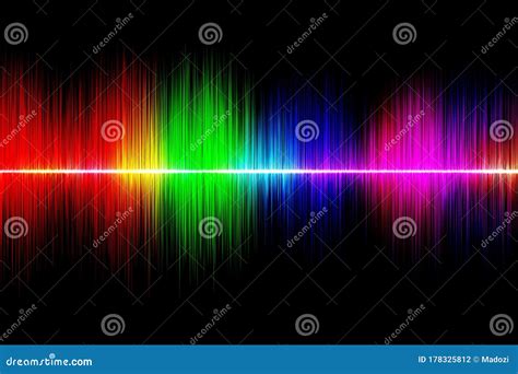 Colorful Sound Waves Oscillating Glow Light Stock Illustration