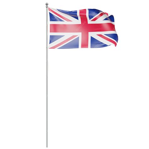 투명 극을 흔들며 영국 국기 기둥으로 흔들리는 영국 국기 흔드는 영국 국기 투명하게 흔들며 영국 국기 Png 일러스트 및