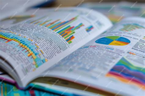 A Closeup Of An Open Textbook With Colorful Diagrams And Charts A Closeup Of An Open Textbook