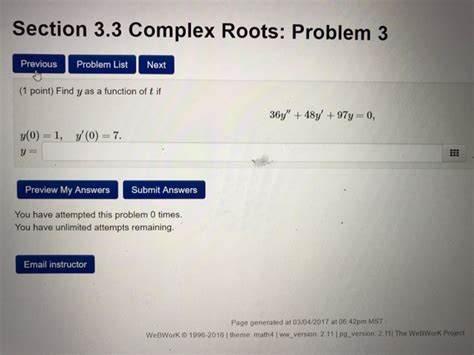 solved section 3 3 complex roots problem 3 previous problem
