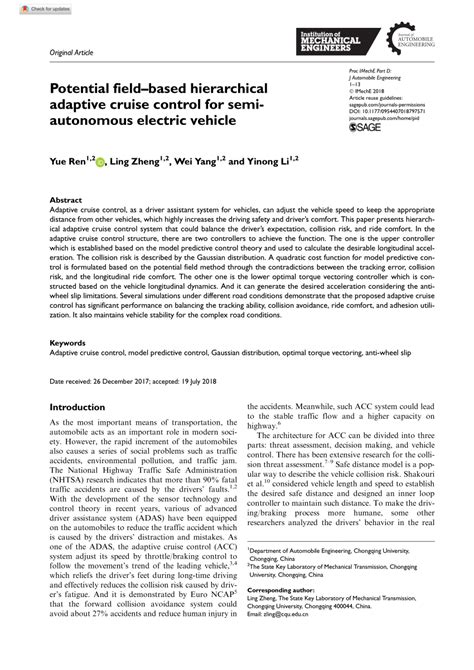 pdf potential field based hierarchical adaptive cruise control for