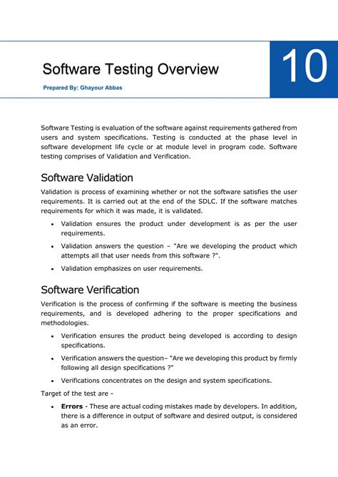 10 Software Testing Overview Pdf