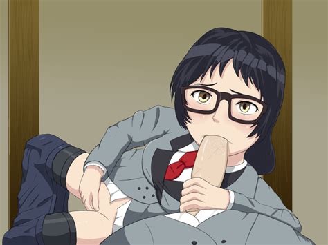 Rule 34 Black Hair Clothed Sex Clothing Fellatio Female Glasses Kajou