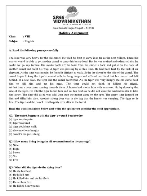 Holiday Assignment Sree Sainath Nagar Tirupati 517102 Pdf Holiday Assignment Sree Sainath Nagar Tirupati 517102 Pdf