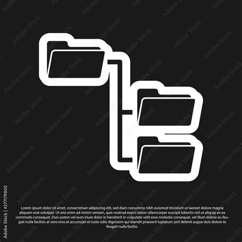 Black Folder Tree Icon Isolated On Black Background Computer Network