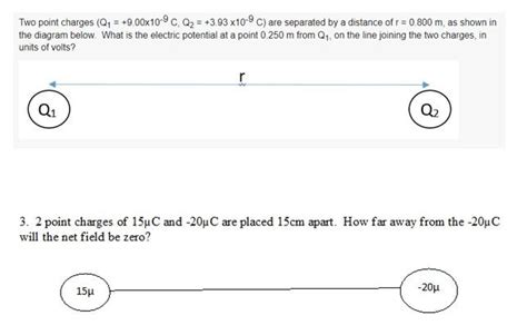 solved two point charges q1 9 00×10−9c q2 3 93×10−9c are